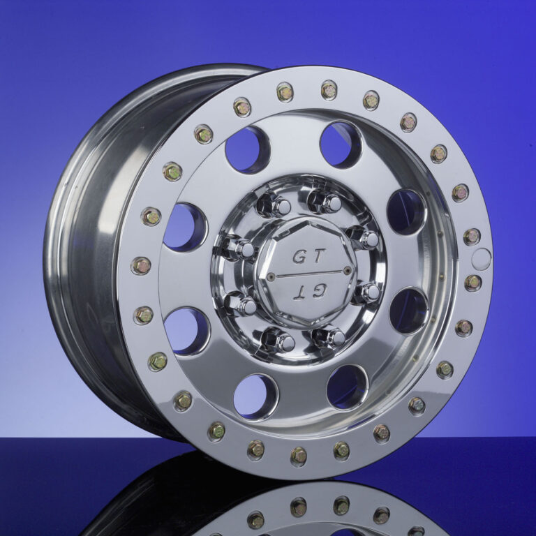 G T H1 ALUMINUM HUMMER WHEEL 17″ X 8.5″ Simulated Beadlock Polished ...